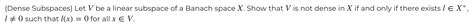 solved dense subspaces let v be a linear subspace of a