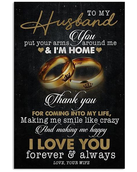 To My Husband I Love You Vertical Poster New Gearagile