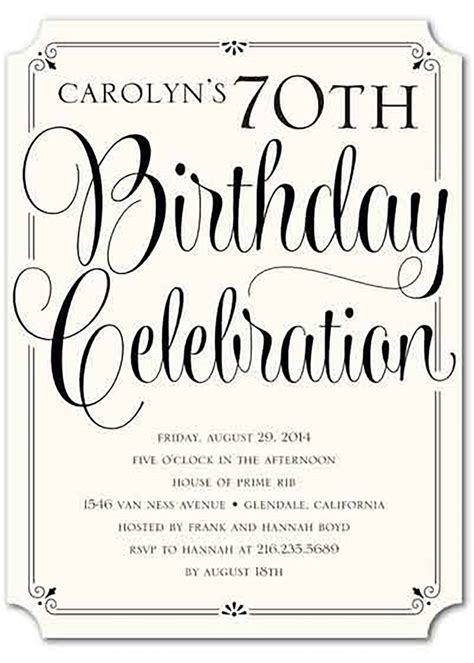 70th Birthday Invitation Card Wordings Reccau