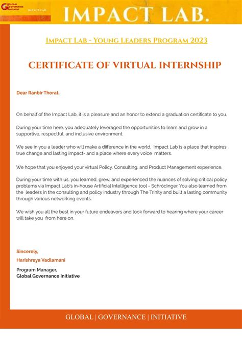 sharing my virtual internship journey at ggi ranbir thorat posted on the topic linkedin