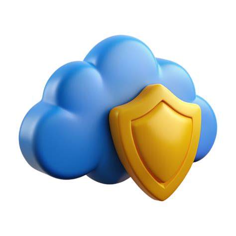 Cloud With Shield 3d Asset 46787898 Png