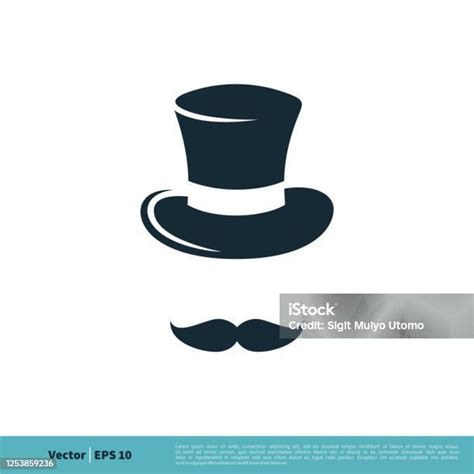 모자와 콧수염 아이콘 벡터 로고 템플릿 일러스트 디자인 빈티지 얼굴 벡터 Eps 10 0명에 대한 스톡 벡터 아트 및 기타