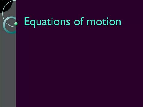 Equations Of Motion Odp
