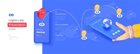 탐색 응용 프로그램 템플릿입니다 손은 스마트폰을 들고 있다 글로벌 네비게이션 시스템 지도의 위치 정보 태그 여행 관리 아이소메트릭 벡터 일러스트레이션 아이소메트리 3d