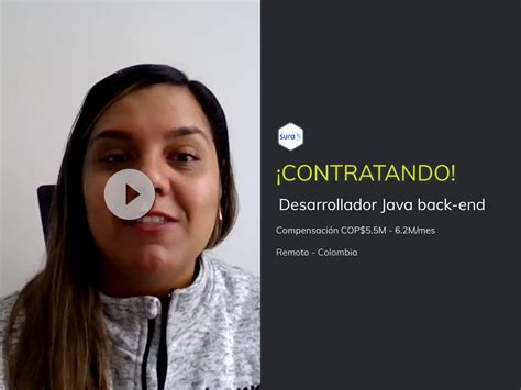 Desarrollador Java Back End En Seguros Sura Colombia Torre
