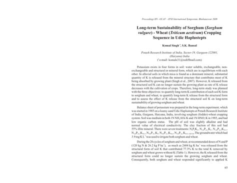 Pdf Effect Of Long Term Fertilization And Manuring On Potassium