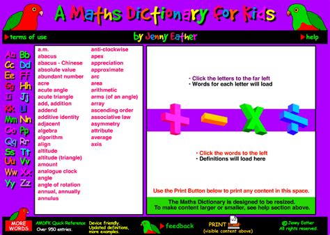 Maths Dictionary