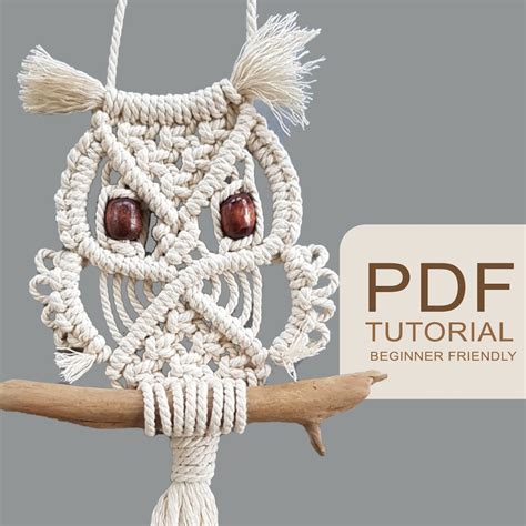 Diy Macrame Owl Pdf By Macrame School Step By Step Guide Beginner