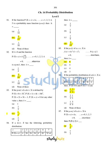 14 Probability Distribution Mcq Pdf Statistical Theory