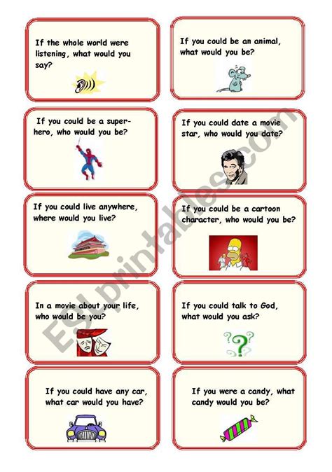 2nd Conditional Conversation Cards Esl Worksheet By Paujo