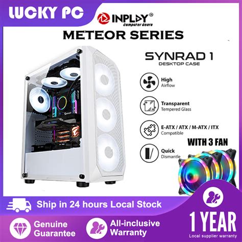 Pc Case With Fan Desktop Computer Set Matx Atx Gaming Tempered Glass