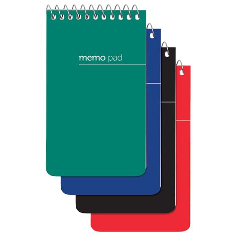 Wirebound Top Opening Memo Pads 3 X 5 College Ruled 60 Sheets Per