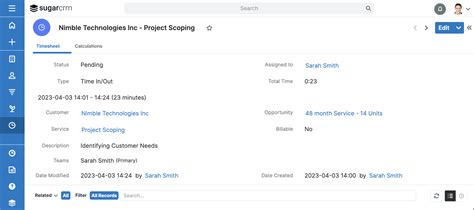 Upsert Timesheets SugarCRM Module