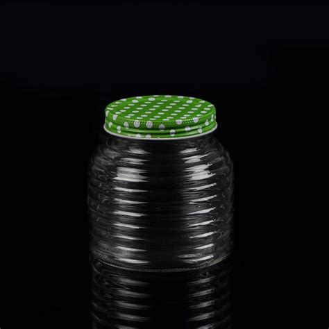 Thread Patterned Glass Jar On