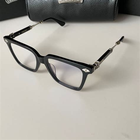 Chrome Hearts Glasses Vintage Frame Black Cross Glasses Etsy Uk