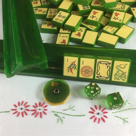 Jade Green Enrobed Enrobed Royal Depth Control Mahjong Set 1789765994