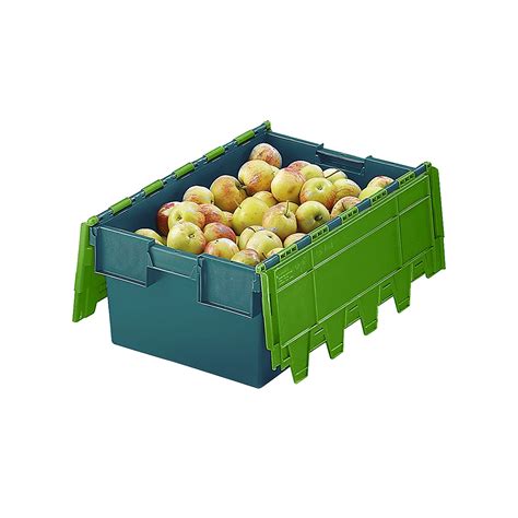 Reusable Stacking Containers With Folding Lids Capacity 40 Litres
