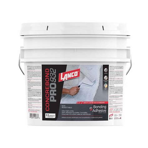 Lanco Concrebond Pro 932 3 5 Gal Non Rewettable High Solids White Bonding Adhesive And Additive