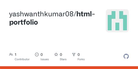 Html Portfolio Index Html At Main · Yashwanthkumar08 Html Portfolio · Github