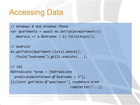 Windows Azure Mobile Services Ppt