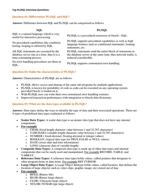 top interview questions pdf pl sql parameter computer programming