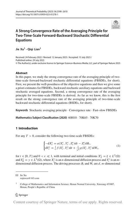 A Strong Convergence Rate Of The Averaging Principle For Two Time Scale