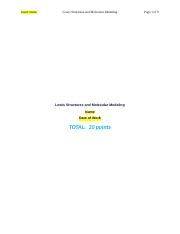 Introduction To Lewis Structures And Molecular Modeling A Course Hero