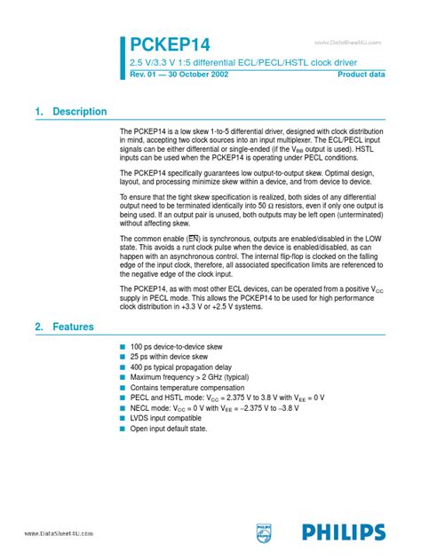 Pckep14 Datasheet Pdf 25 V33 V 15 Differential Eclpeclhstl Clock