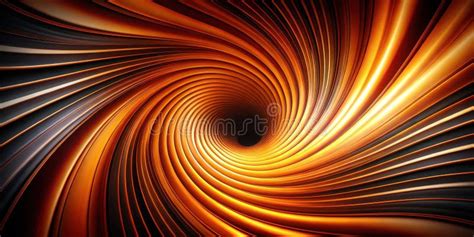 Abstract Swirling Vortex Of Orange And Black Lines Creating A Hypnotic Tunnel Effect Generative