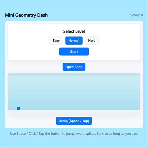 Mini Geometry Dash