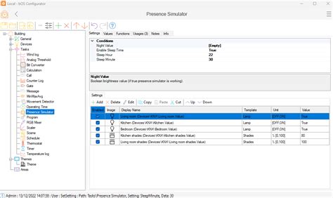 Presence Simulator Settings Bos Comfortclick