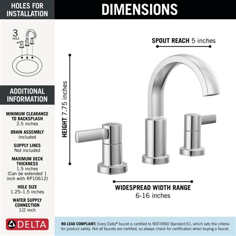 Two Handle Widespread Bathroom Faucet 35855lf Delta Faucet