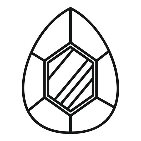 Line Art Vector Drawing Of Faceted Teardrop Gemstone 49780593 Vector
