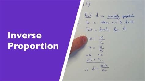 How To Work Out Formulas For Inverse Proportion Y Is Inversely
