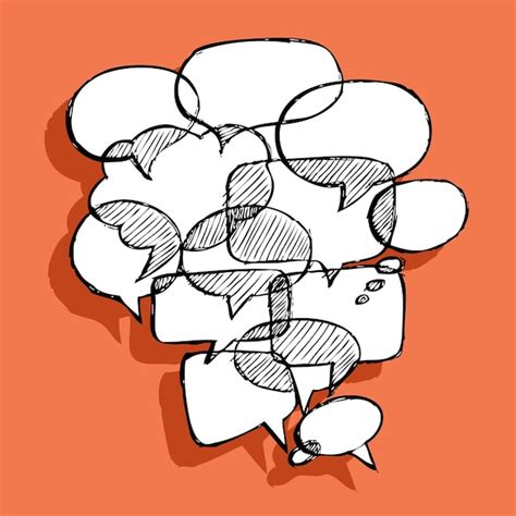 음성 스케치용 거품 프리미엄 벡터