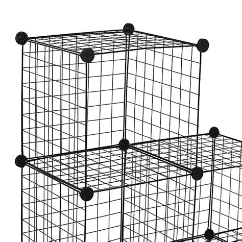 Homcom Diy 6 Cube Metal Wire Rack Interlocking Storage Cabinet Organiser Display