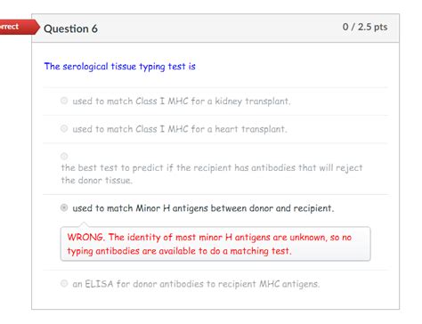 Solved Rrect Question 6 0 2 5 Pts The Serological Tissue