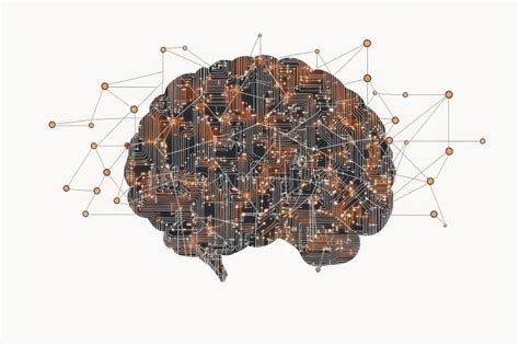 Abstract Representation Of Brain Formed By Interconnected Circuits Nodes Symbolizing Artificial
