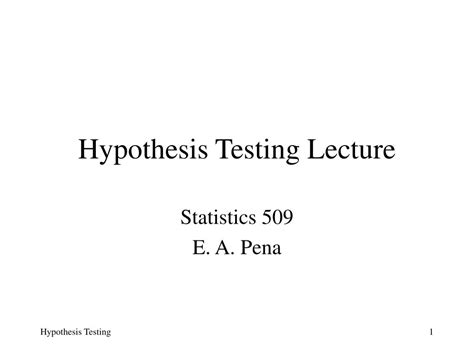 PPT Hypothesis Testing Lecture PowerPoint Presentation Free Download ID 6592454