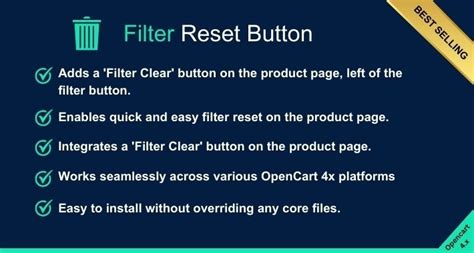 Opencart Filter Reset Button In Product List