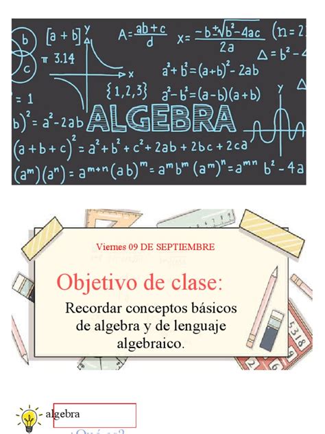 Conceptos Básicos De Álgebra Y Lenguaje Algebraico Pdf