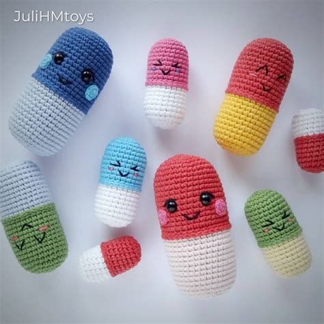 Amigurumi Pills Crochet Pattern 4 Pill Sizes In 1 Crochet Pattern