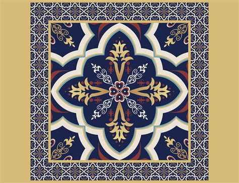 Arabic Floral Square Tile Pattern Graphic By Parinya Maneenate · Creative Fabrica