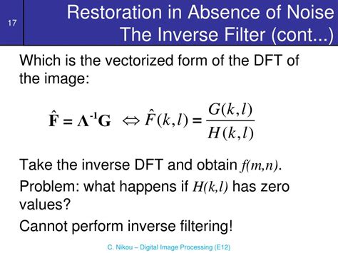 Ppt Image Restoration And Reconstruction Linear Restoration Methods Powerpoint Presentation