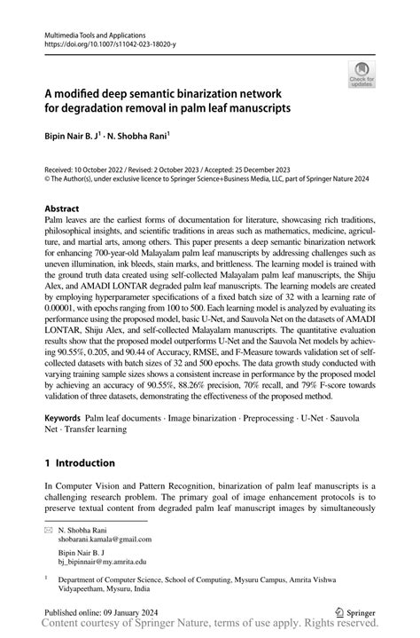A Modified Deep Semantic Binarization Network For Degradation Removal