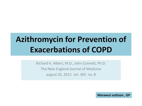 Azithromycin For Prevention Of Exacerbations Of Copd Pptx