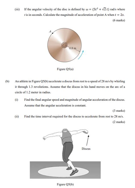Solved Q A Initially The Angular Velocity Of The Disc Chegg