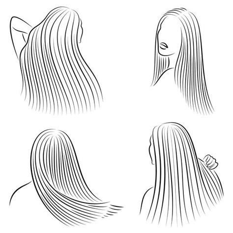 مجموعه موهای صاف دخترانه زیبا خانم زیبا و شیک است لمینت و صاف کردن مو با کراتینه مجموعه تصویر