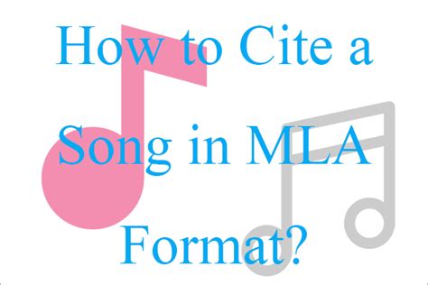 Examples How To Cite A Song In MLA Format