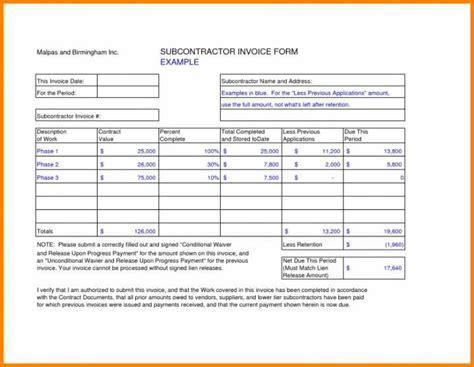 50 Customize Our Free Subcontractor Invoice Template Now By